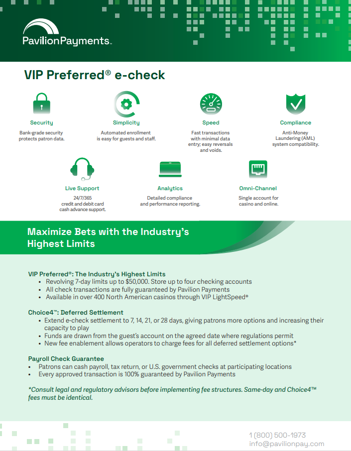 Pavilion Payments E-Check